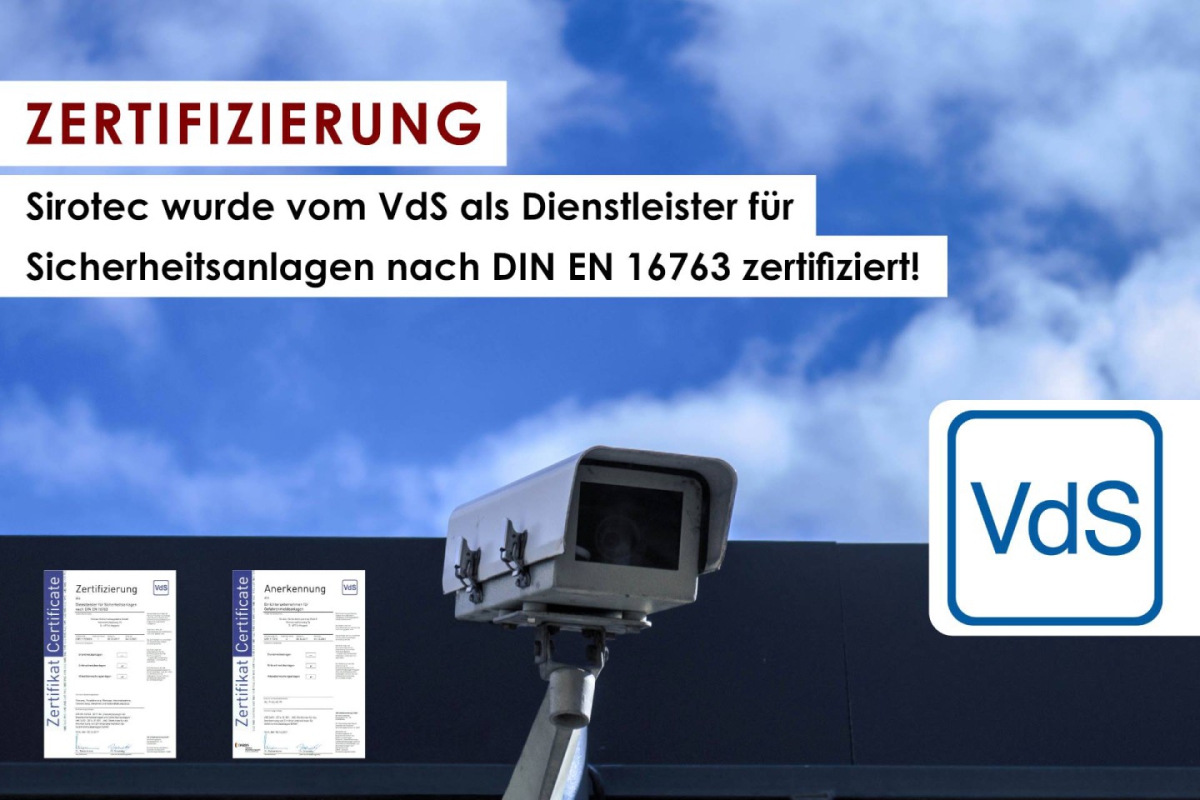 Dienstleister für Sicherheitsanalgen nach DIN EN 16763 Archive | Sirotec Sicherheitssysteme GmbH